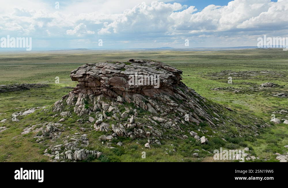 The folded structure of low ancient mountains - Ordatas Tau Stock Video ...