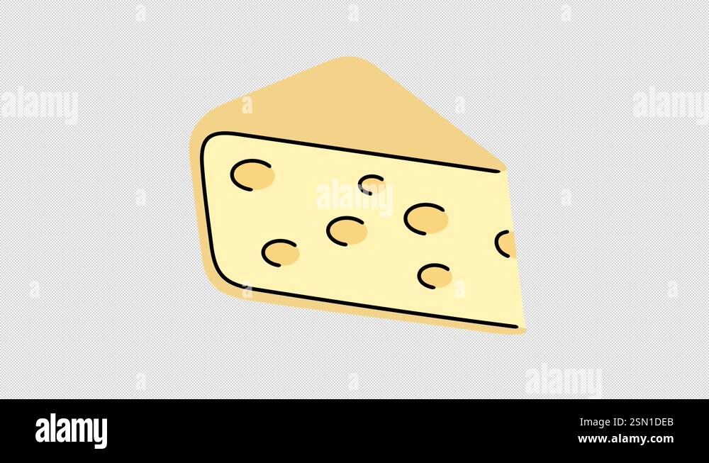 Cheese graphic animation. Alpha channel. Transparent background motion ...