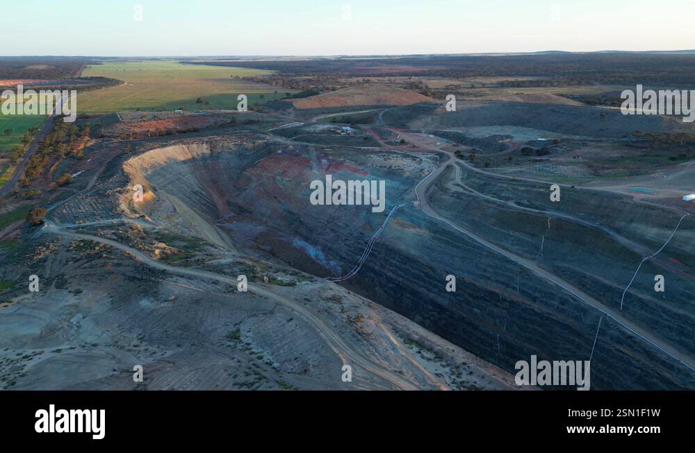 Mining industry open-pit gold mine for mineral extraction in rural ...