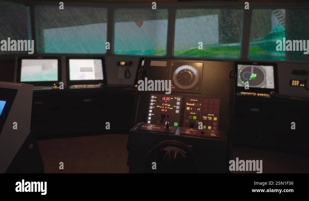 Busan, South Korea - 06/01/2024: Ship Simulator At Captain's Cabin For ...