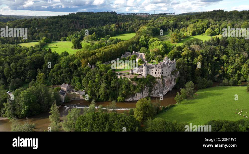 The Chateau de Walzin, the Castle of Walzin in Belgium. Neo Gothic ...