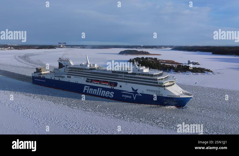 Naantali, Finland - 01/09/2024: Finnlines hybrid roro ship FINNSIRIUS ...