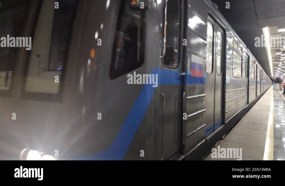 Moscow, Russia. Famous Moscow metro train - model 81-717.6. Train ...