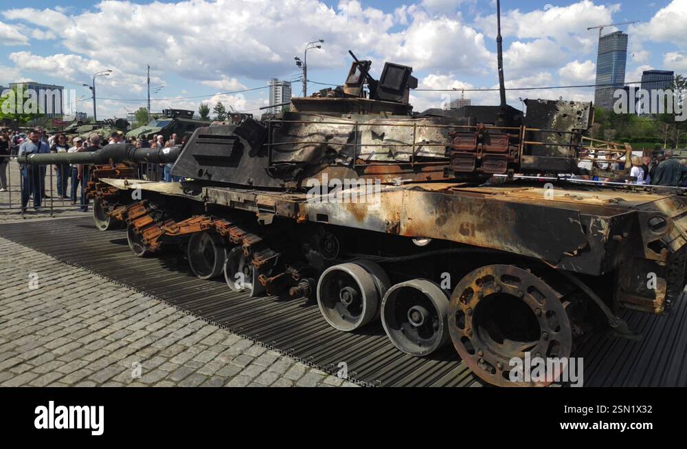 Moscow, Russia. M1A1 Abrams tank (USA). Exhibition of captured ...
