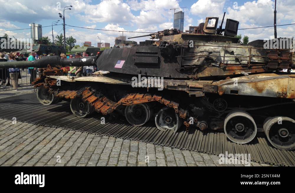 Moscow, Russia. M1A1 Abrams tank (USA). Exhibition of captured ...