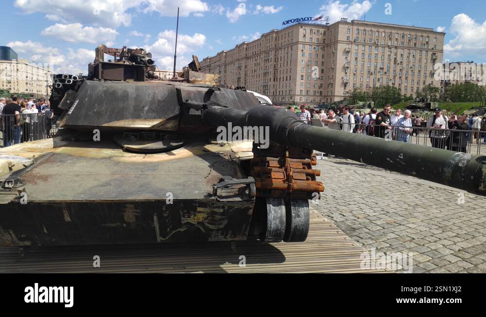 Moscow, Russia. M1A1 Abrams tank (USA). Exhibition of captured ...