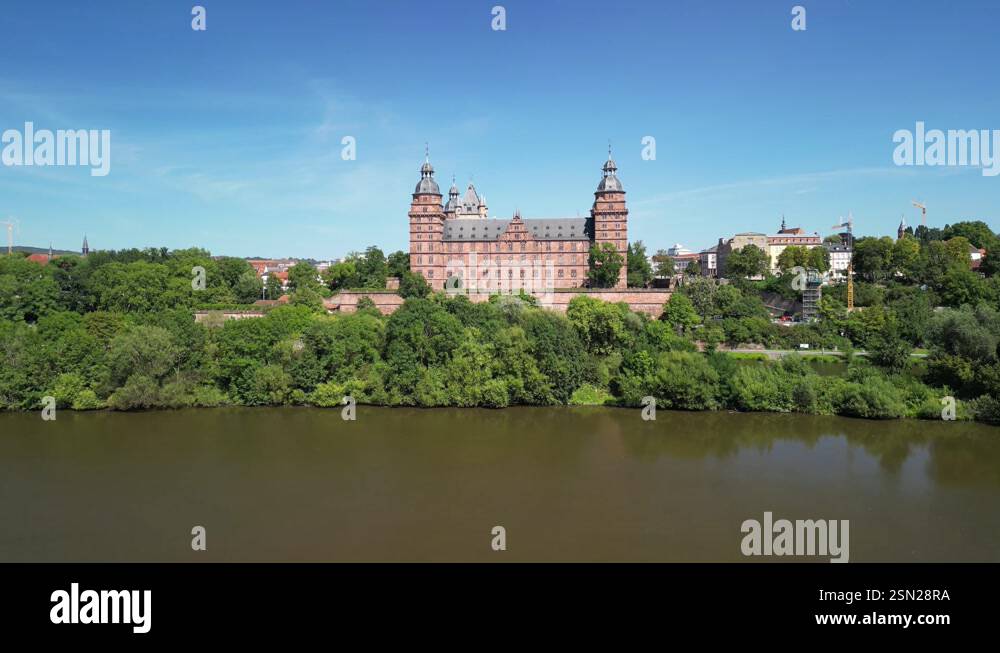Town in Bavaria, Germany Aschaffenburg with Johannesburg castle sitting ...
