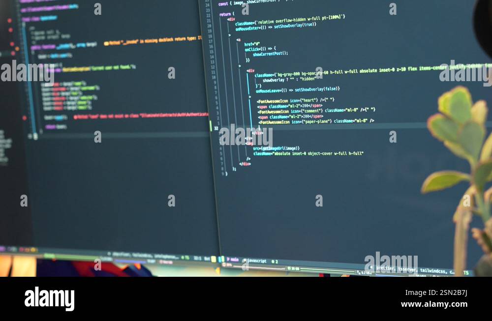 Coding Javascript Computer Programming Code Using AI. Close Up. Web Stock Video Footage - Alamy