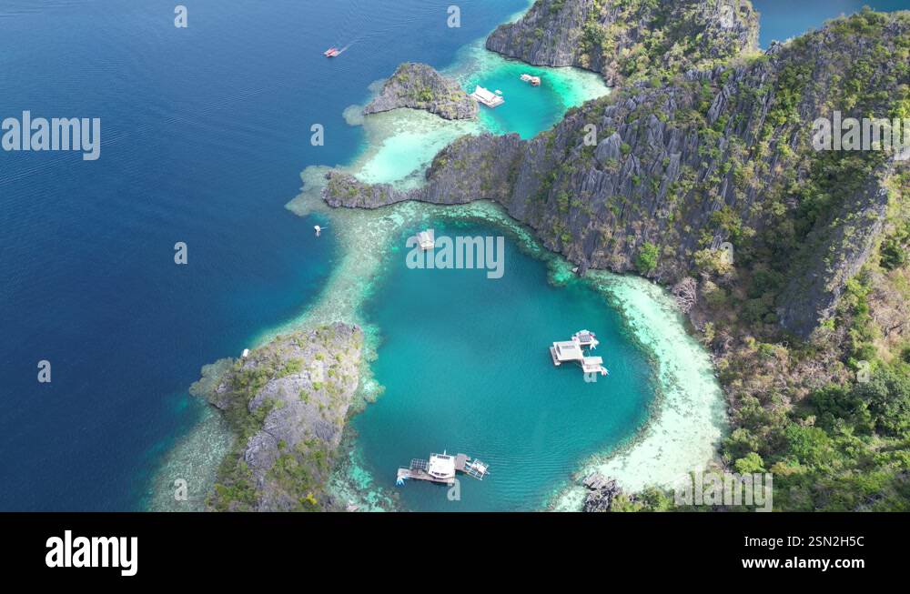 Floating Hotel Bungalows in Stunning Tropical Seascape Near Coron Twin ...