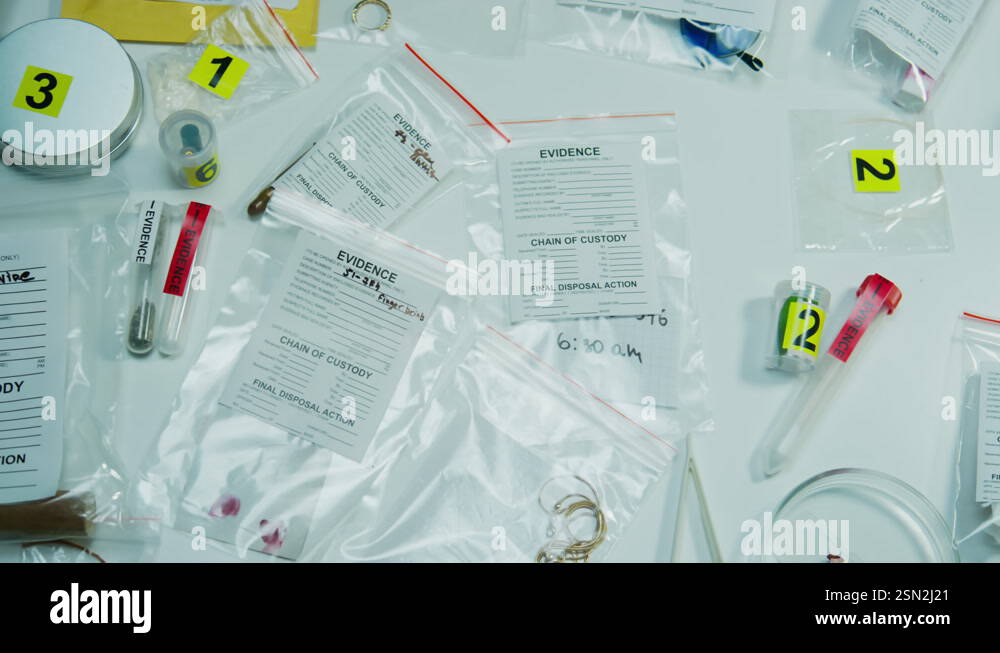 Forensic Evidence Collected in Bags with Chain of Custody Documentation ...