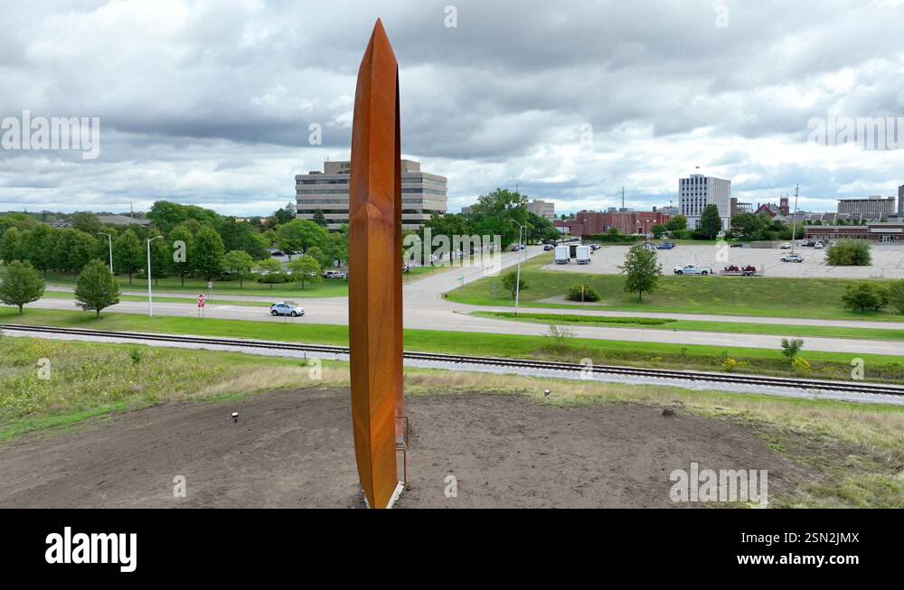 An aerial rotation around the structure while keeping it in frame Stock ...