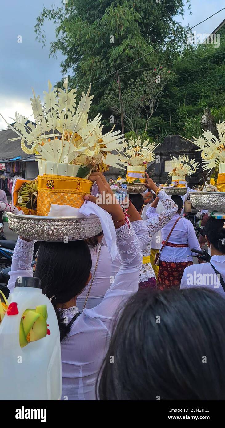 Ubud, Indonesia - 09/19/2024: Vertical View of Balinese Women With ...