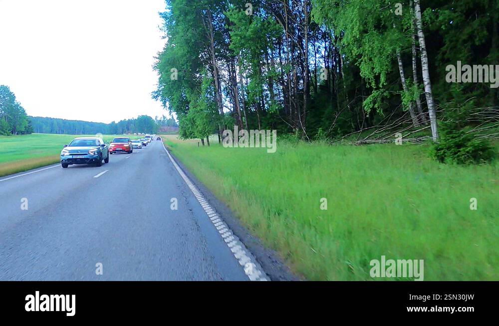 Stockholm, Sweden - 09/21/2023: Drive on the right side of the small ...