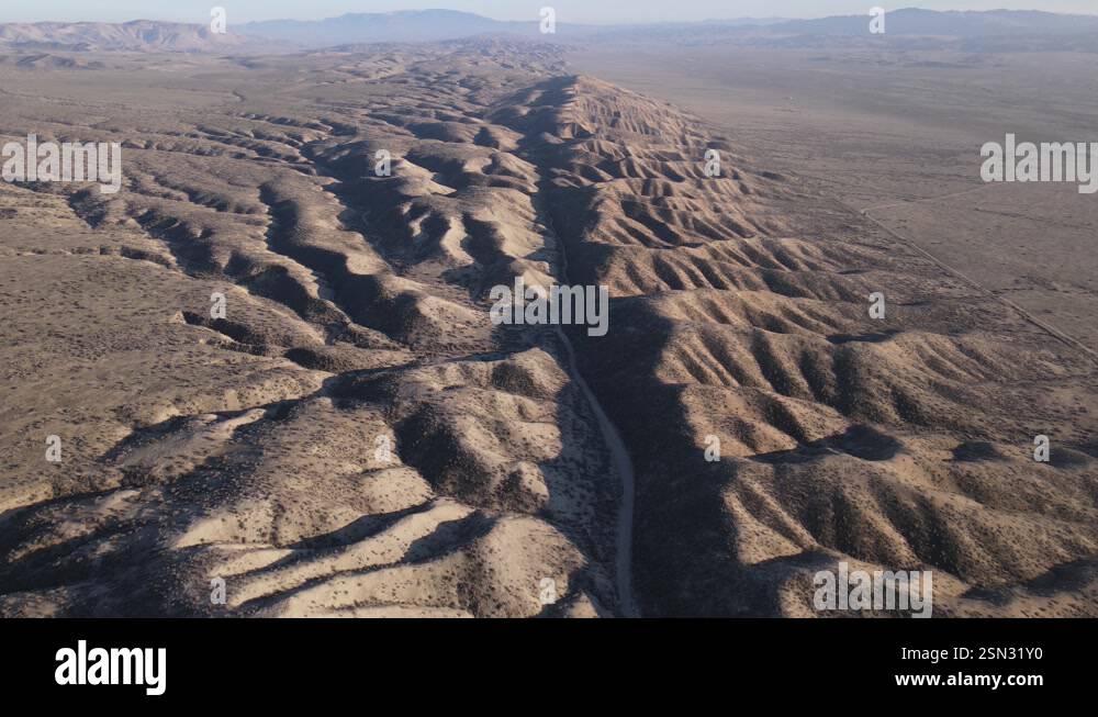 Aerial of the San Andreas Earthquake Fault near Los Angeles Stock Video ...