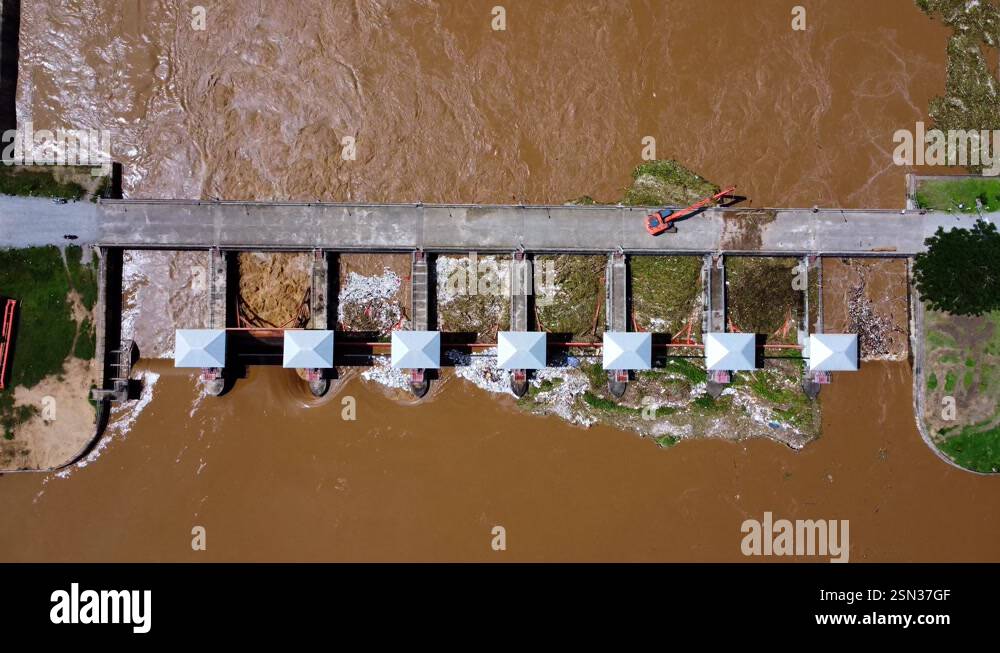 Dam water release, dam overcapacity after heavy rain Stock Video ...