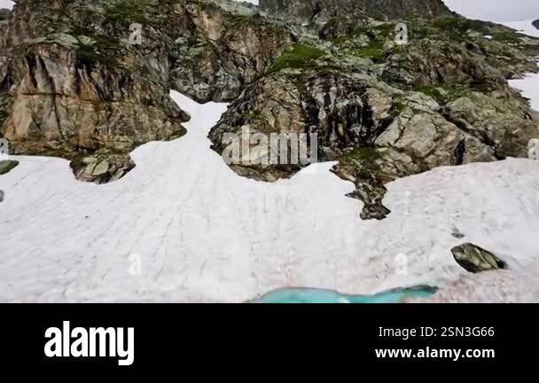 Winter mountain cliff summit structure stone ridge snow environment ...