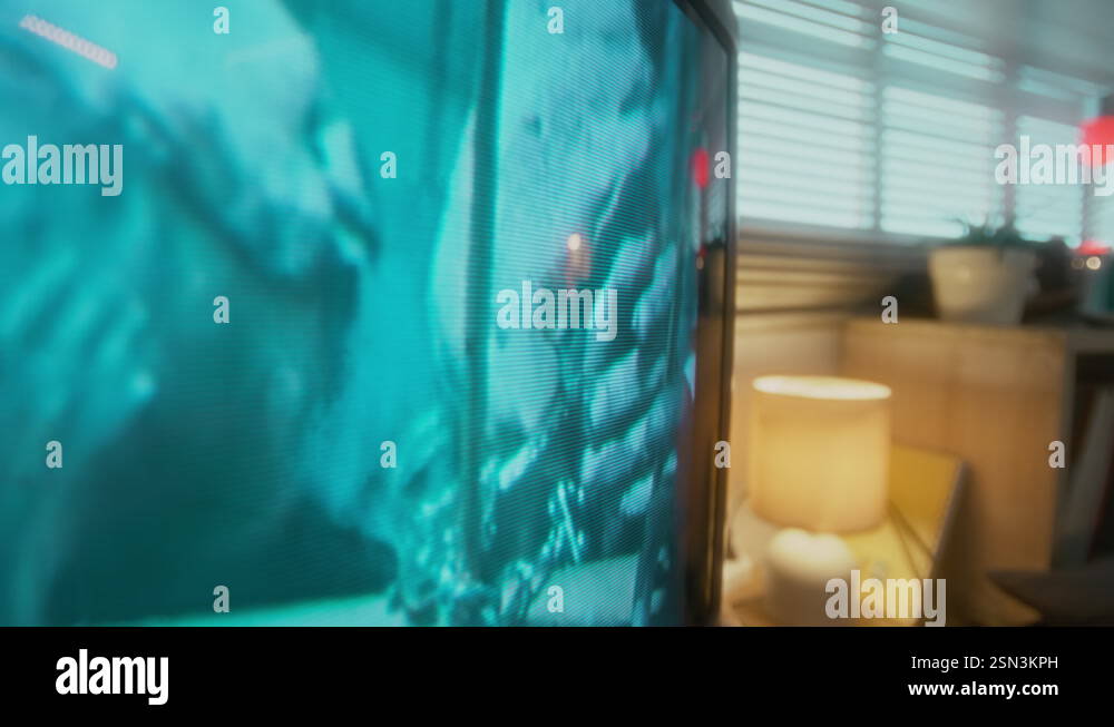 Horror Movie on Old TV Screen Indoors Stock Video Footage - Alamy
