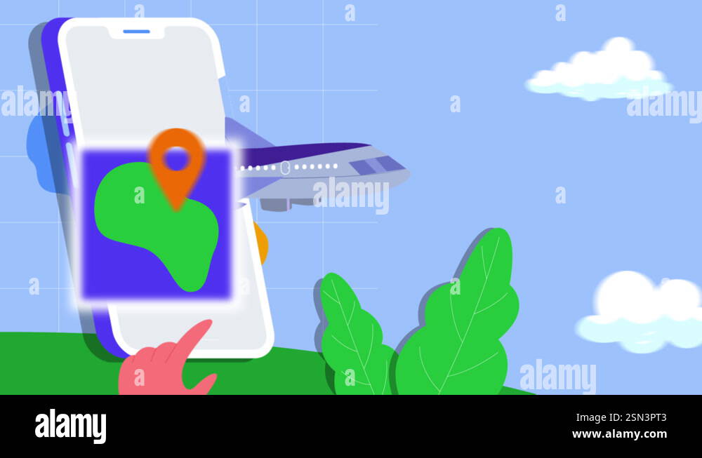 Choose Travel Vacation Location Mobile App Stock Video Footage - Alamy