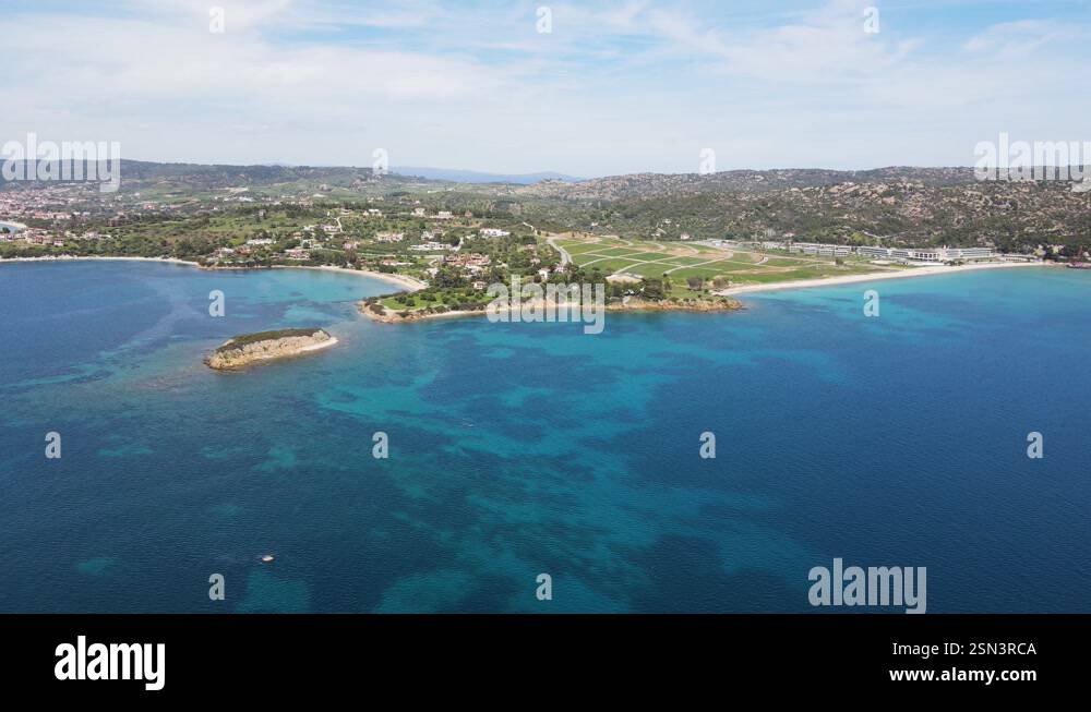 Sithonia coastline near Kastri Beach, Chalkidiki, Greece Stock Video ...