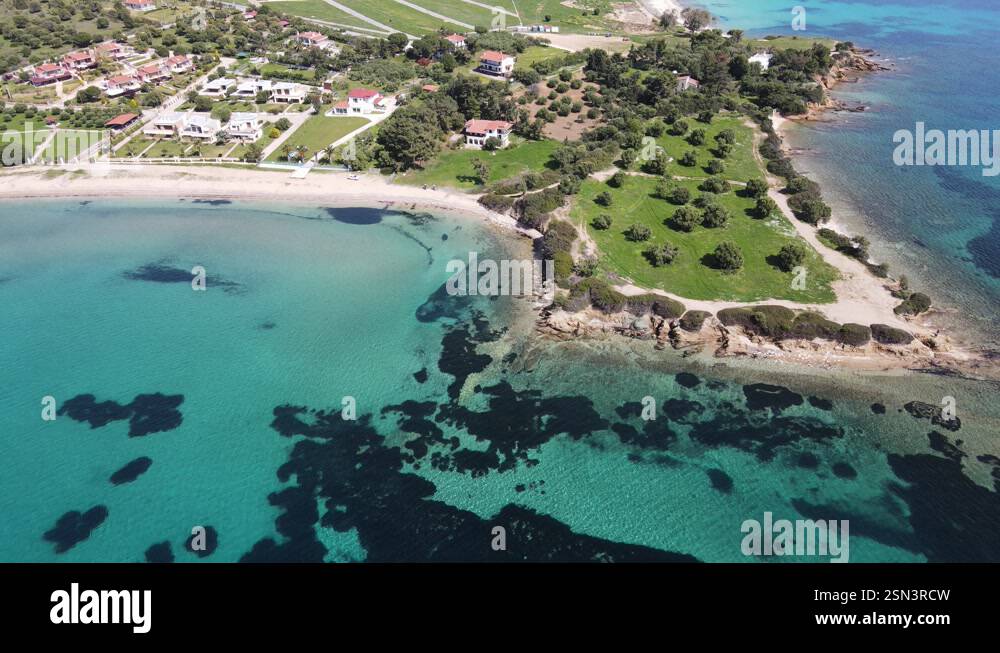Sithonia coastline near Kastri Beach, Chalkidiki, Greece Stock Video ...