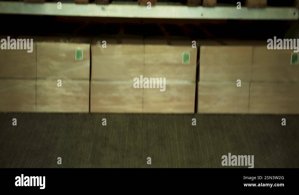 Loaded boxes on pallets inside a truck trailer Stock Video Footage - Alamy