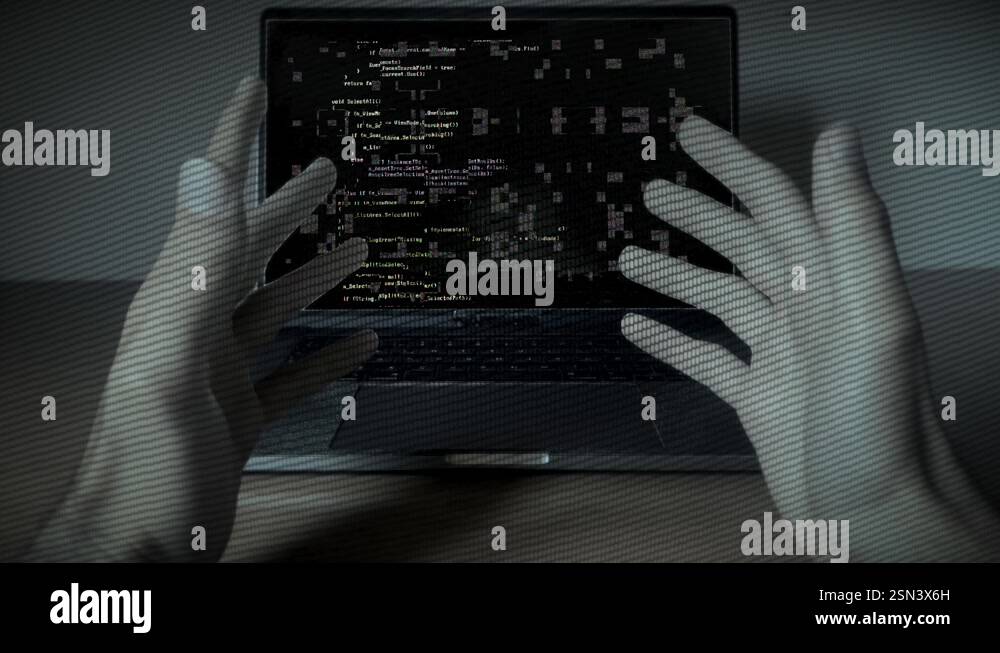 Person raising hands in frustration after system failure on laptop ...