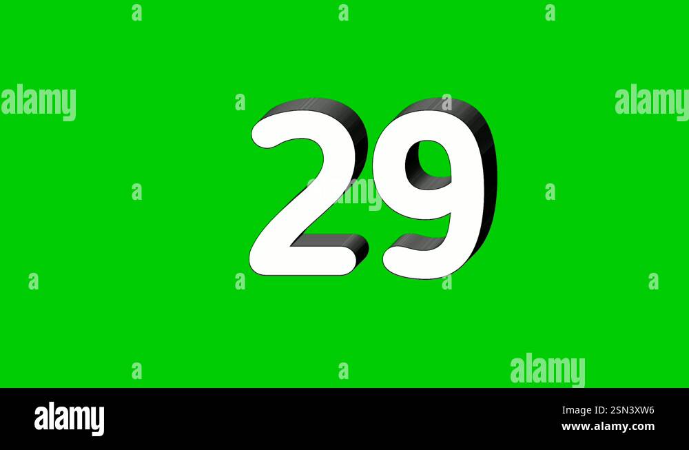3D Number 29 twenty nine sign symbol animation motion graphics icon on ...
