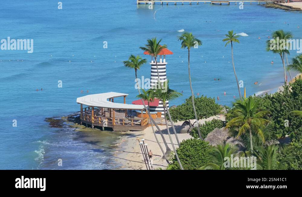 Lighthouse bar on Playa Dominicus beach, Bayahibe in Dominican Republic ...