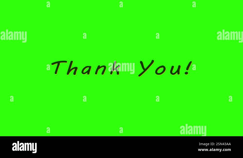 Thank You! Text Animation on Green Background – 4K Motion Graphic Stock ...
