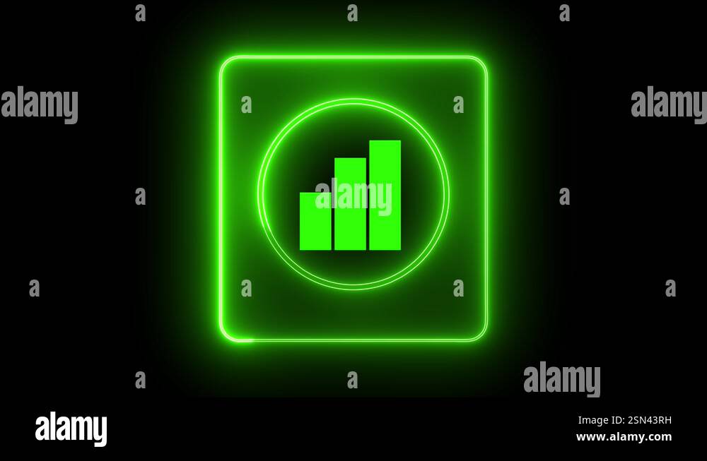 Neon Glow: Business Graph Chart Icon Animation for Financial Insights ...