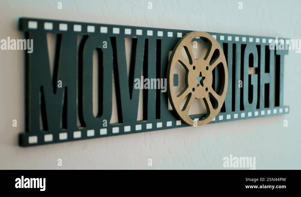 Movie Night Sign Stock Video Footage - Alamy
