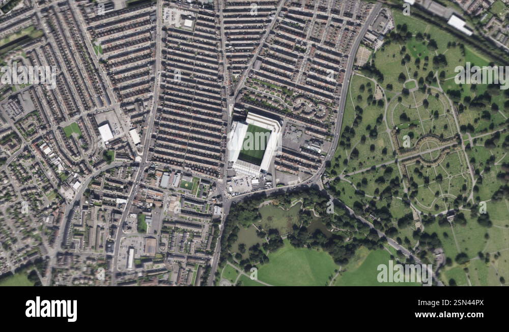 Earth zoom from space on Goodison Park - Liverpool, England Stock Video ...
