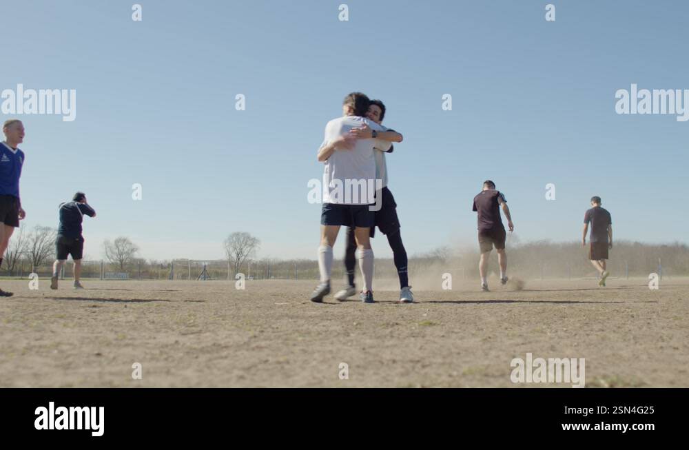 Buenos Aires, Argentina - 05/15/2024: Football soccer match on a dusty ...