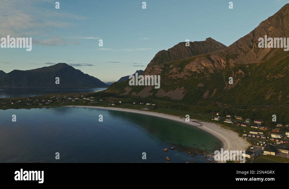 Ramberg beach Lofoten Norway Aerial beach Stock Video Footage - Alamy