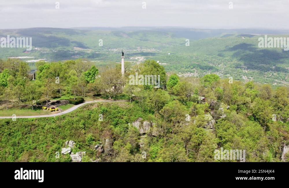 Drone capturing footage of solitary column standing tall amidst vast ...