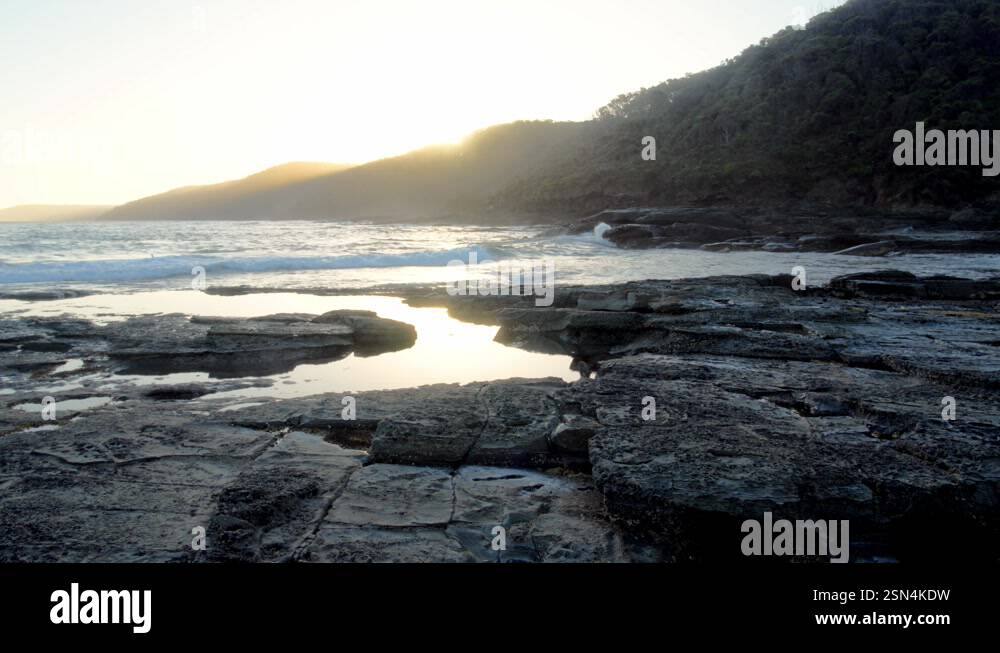 4k cinematic footage of thesunset of the great ocean road coast 1 Stock ...