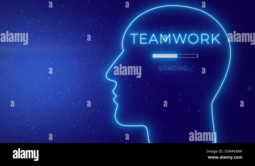 Innovative Business-minded Human Head Outline Loading Teamwork Concept ...
