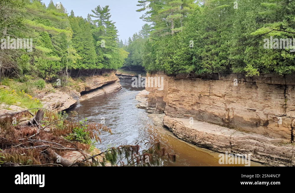 Rapids of the Sainte-Anne River gorges in the Portneuf Regional Natural ...