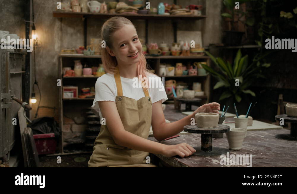 Portrait girl making clay pot Stock Videos & Footage - HD and 4K Video ...