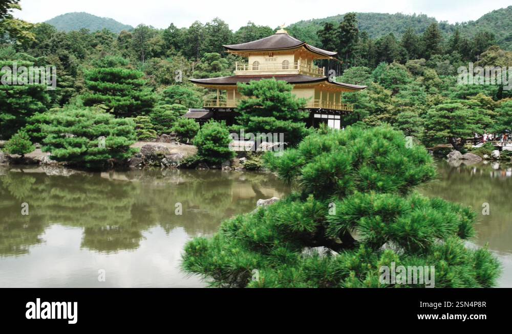 4k cinematic footage of the famous Kyoto golden temple Stock Video ...