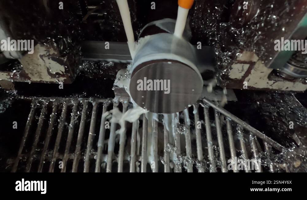 the machine cutting heavy raw material cut of machine Stock Video ...