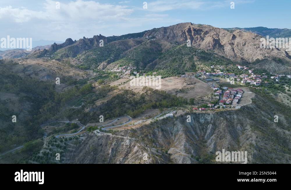 Mountains and Olive groves, Ghost Town, Pentedattilo Village, Calabria ...