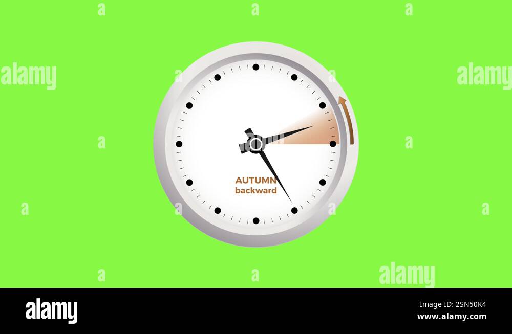 Animated illustration of a clock showing the time change when daylight ...