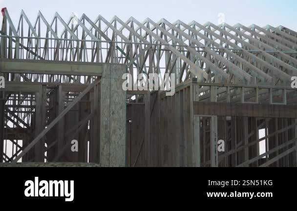 Denver, Colorado, USA-September 1, 2023-Complex wooden skeleton of a ...
