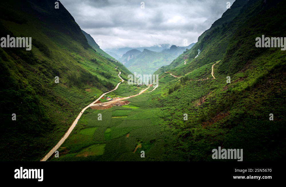 Rural and remote landscape of Meo vac area, Ha Giang province, Vietnam ...