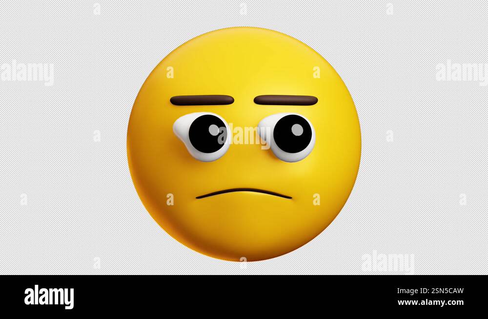 Cynical look emoji, 3d emoticon animation, Alpha channel, Transparent ...