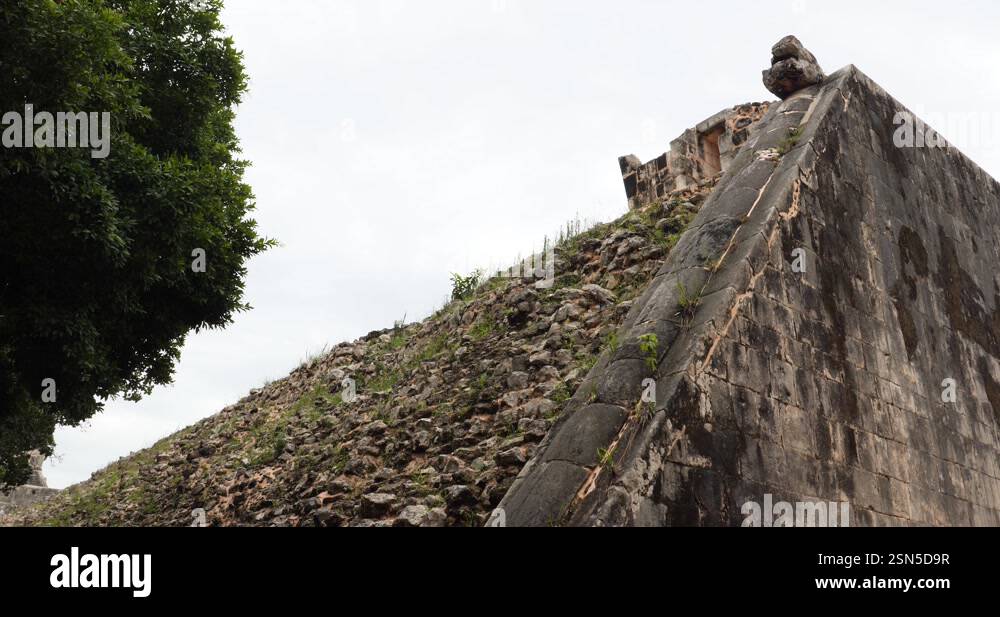 The back of the east wall of The Great Ball Court in Chichen Itza Stock ...