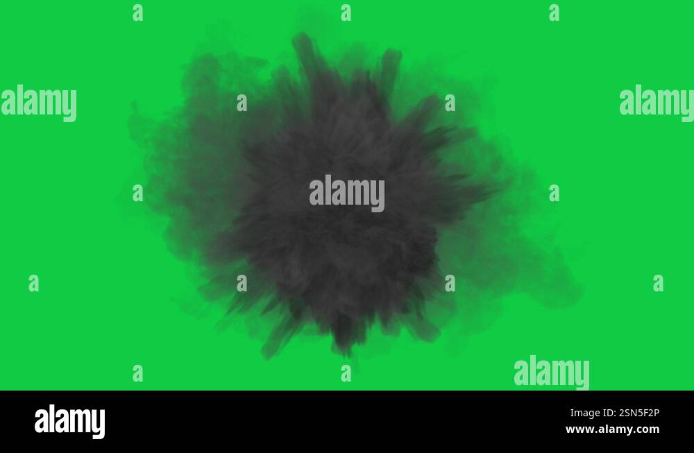 Massive explosion on green screen. Ultra-realistic fire, smoke, and ...