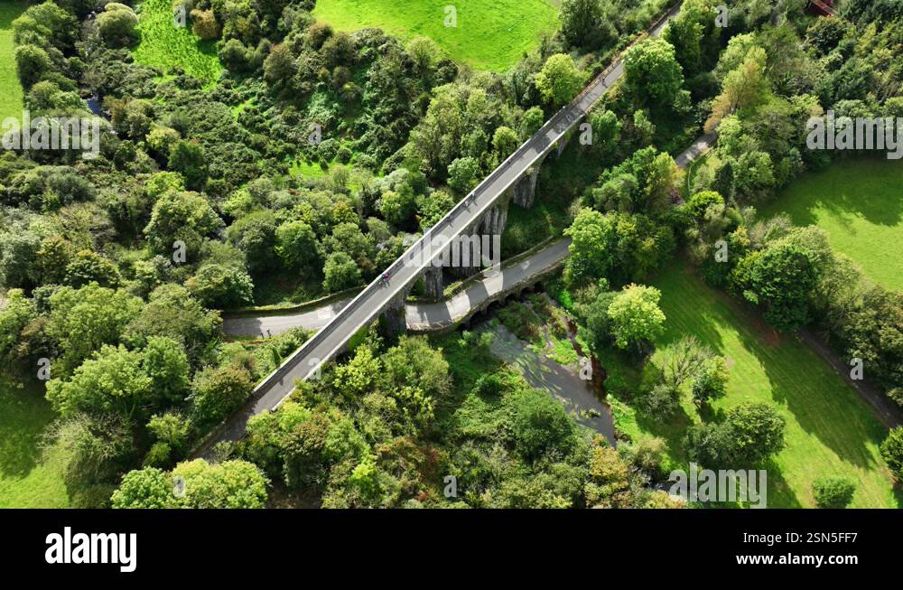 Ireland Epic Locations Drone Landscape view of Durrow Viaduct On The ...