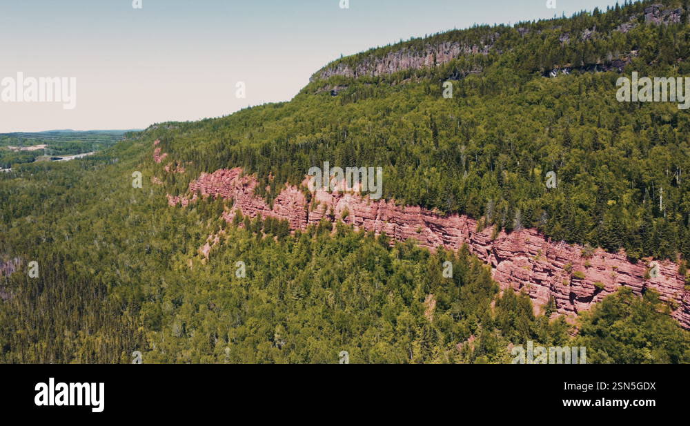 Northern Ontario Red Rock Forest Aerial - 003 Stock Video Footage - Alamy